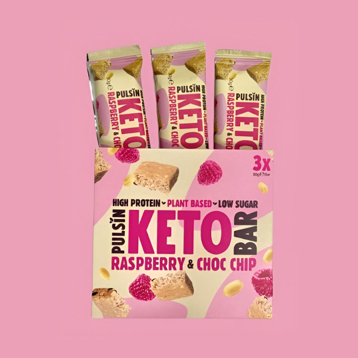 Keto Raspberry & Choc Chip Multipack (3x30g Bars) – Pulsin